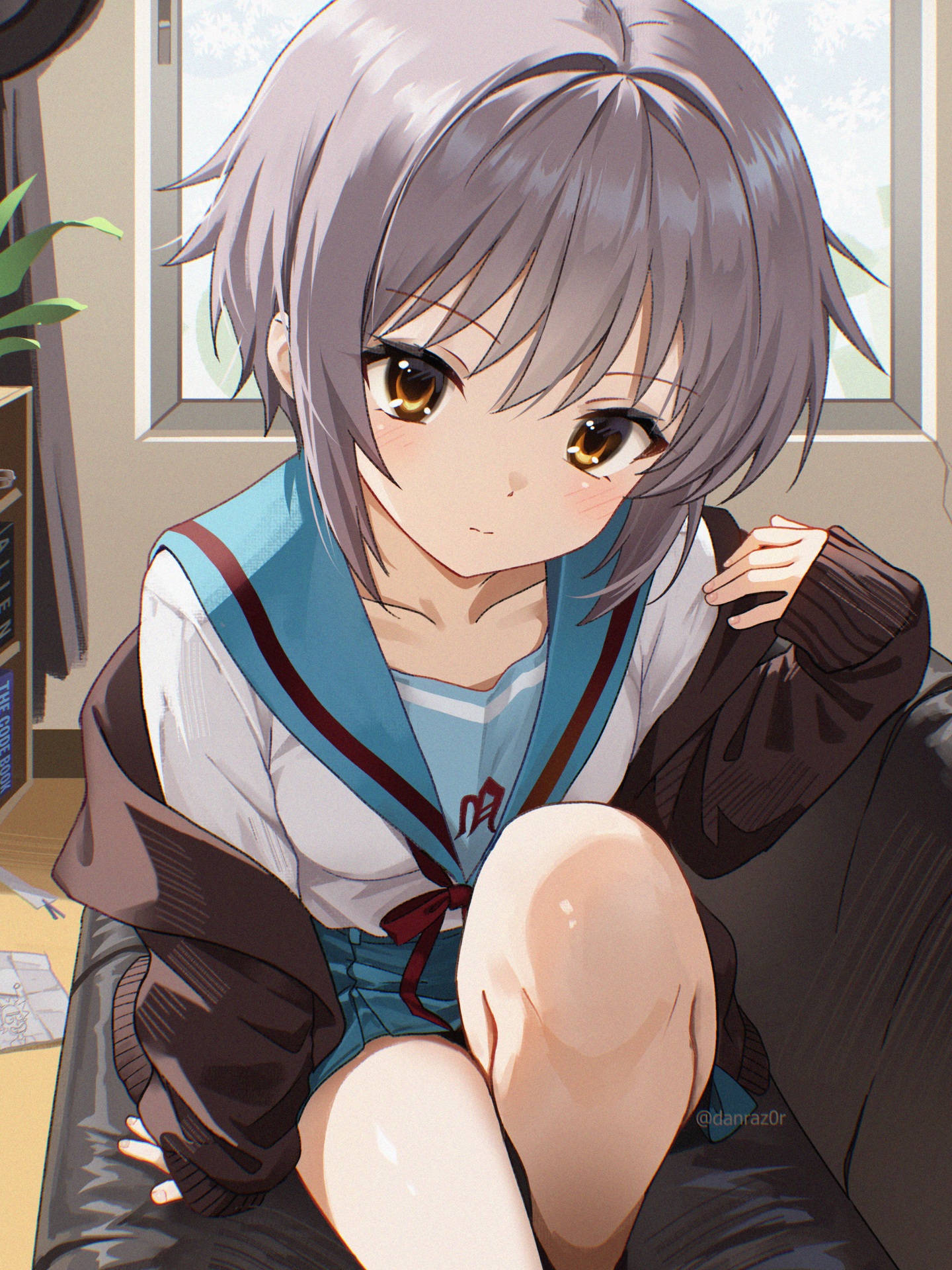 danraz0r suzumiya haruhi no yuuutsu nagato yuki seifuku sweater | #1233444 | yande.re